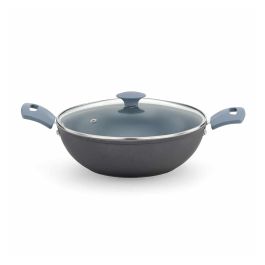 Premier 26cm Ceramic Kadai with Induction Base & Glass Lid – Non-Toxic ...